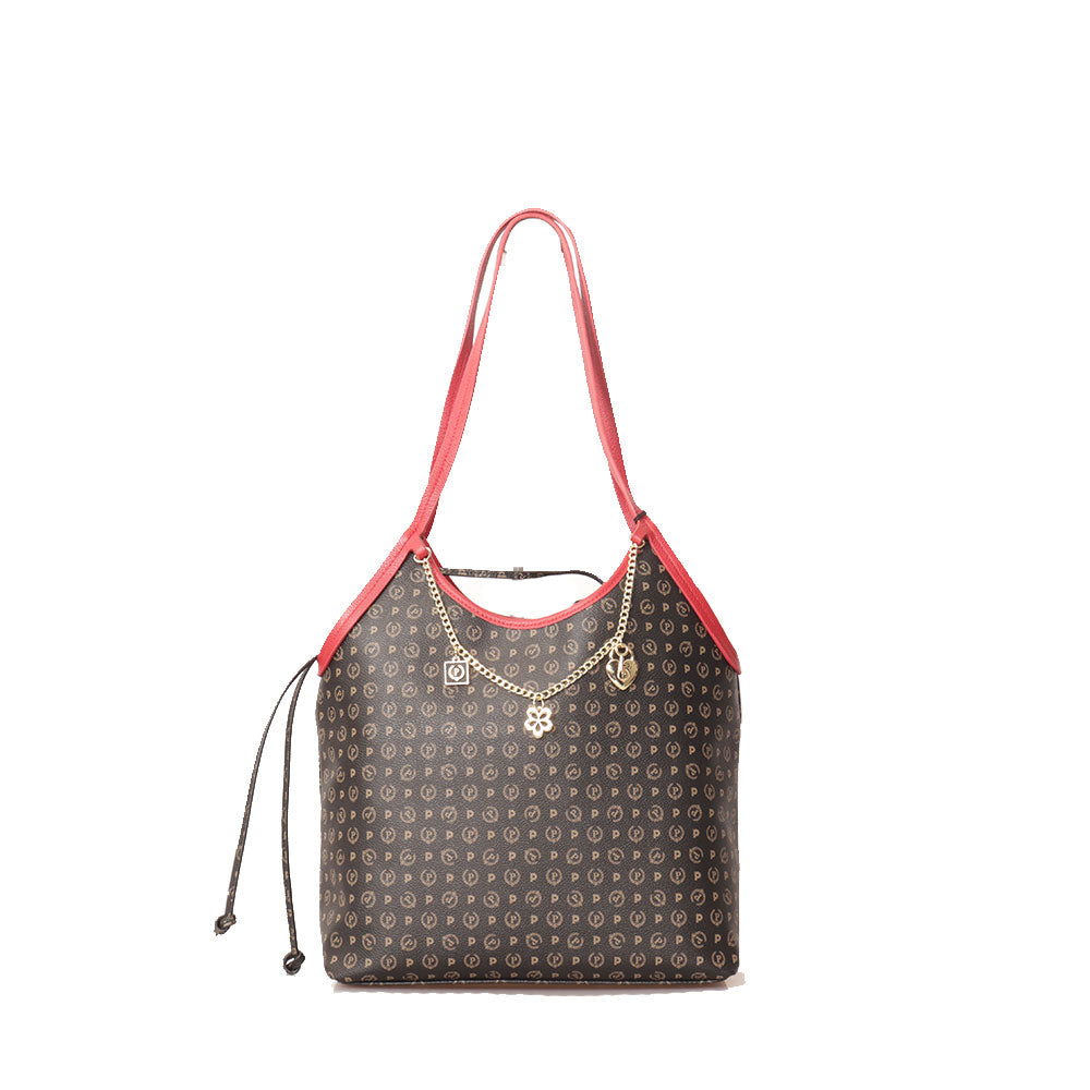 Shopping Bag POLLINI linea Heritage Logo Classic Nero e Lacca ...