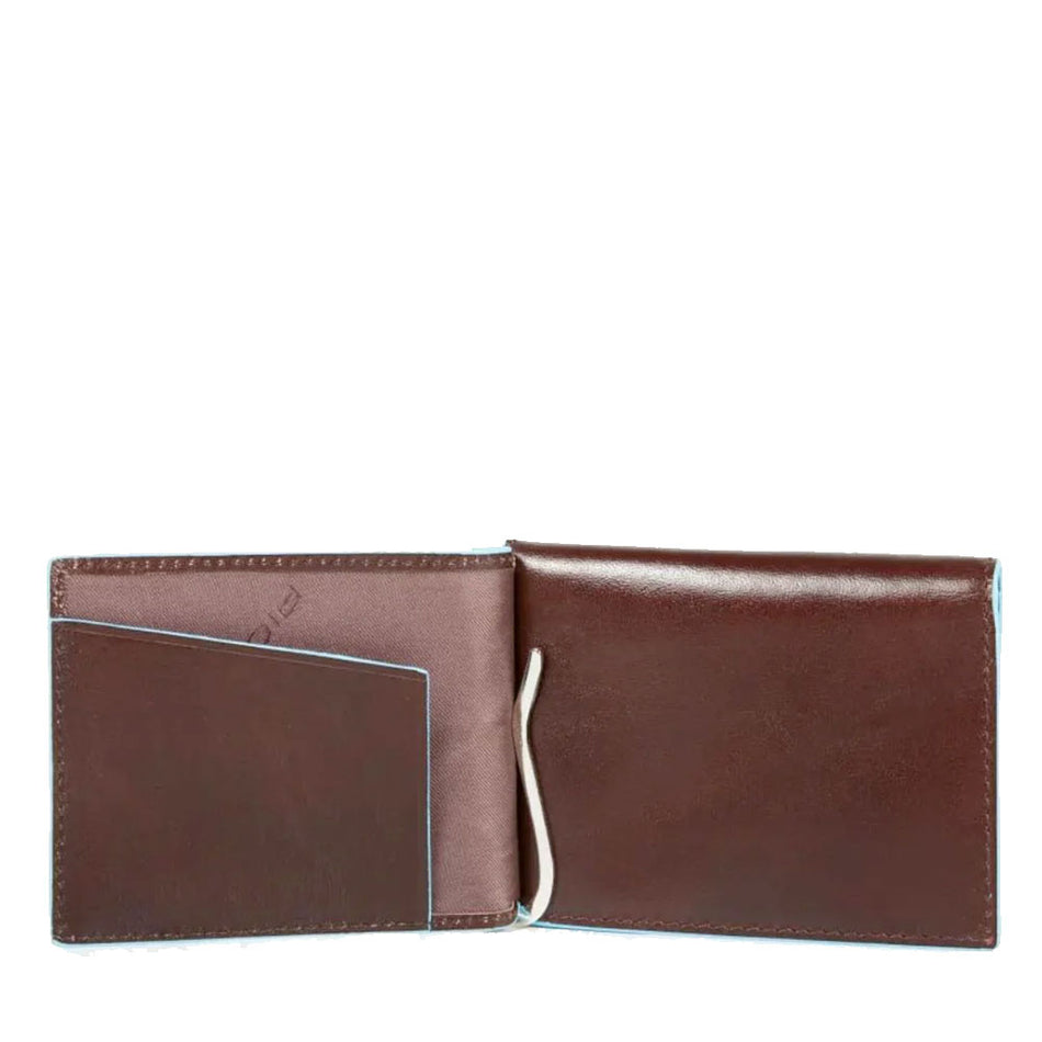 Portafoglio Uomo con Ferma Banconote PIQUADRO In Pelle Mogano Linea Bl ...