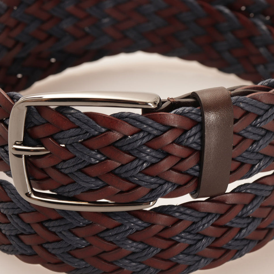 Cintura Uomo 3,5 cm THE BRIDGE linea Brunelleschi in Pelle Intrecciata ...