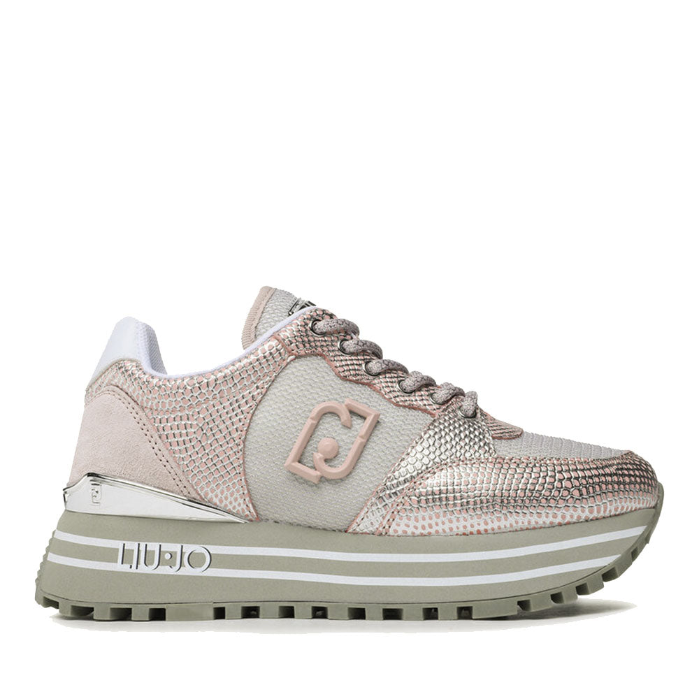 Scarpe Donna LIU JO Sneakers Platform Maxi Wonder 57 in Pelle Stampa ...